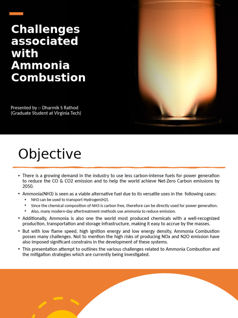 Ammonia Combustion by Dharmik Rathod | PDF | Combustion | Ammonia