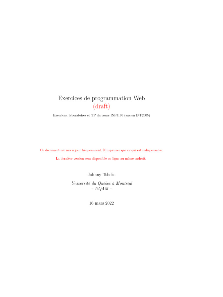 INF3190 Exercices | PDF | Java (Langage de programmation) | Internet