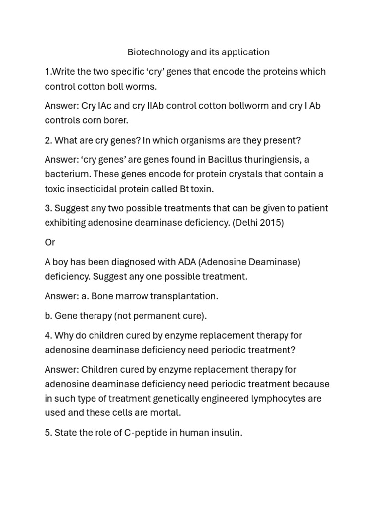 Biotechnology Applications and Techniques | PDF | Genetically Modified ...