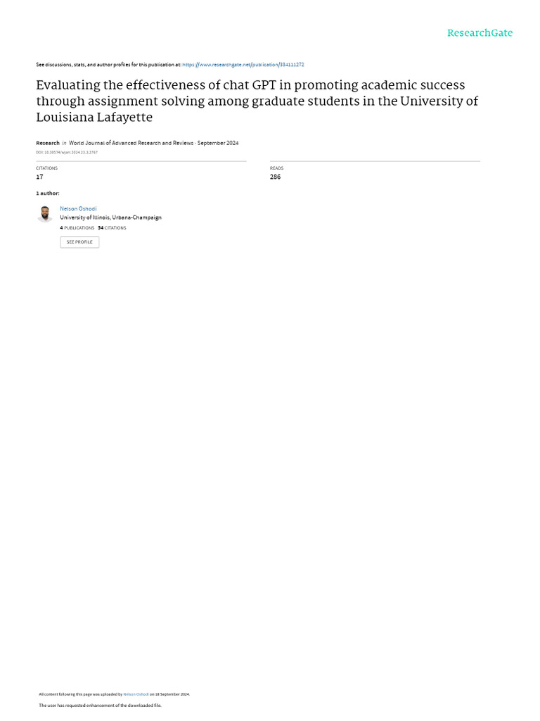 Evaluating The Effectiveness of Chat GPT in Promoting Academic Success ...