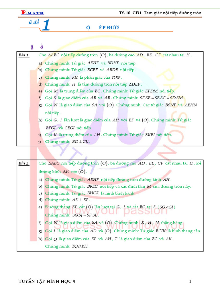 CD1 Tam Giac Noi Tiep Duong Tron | PDF