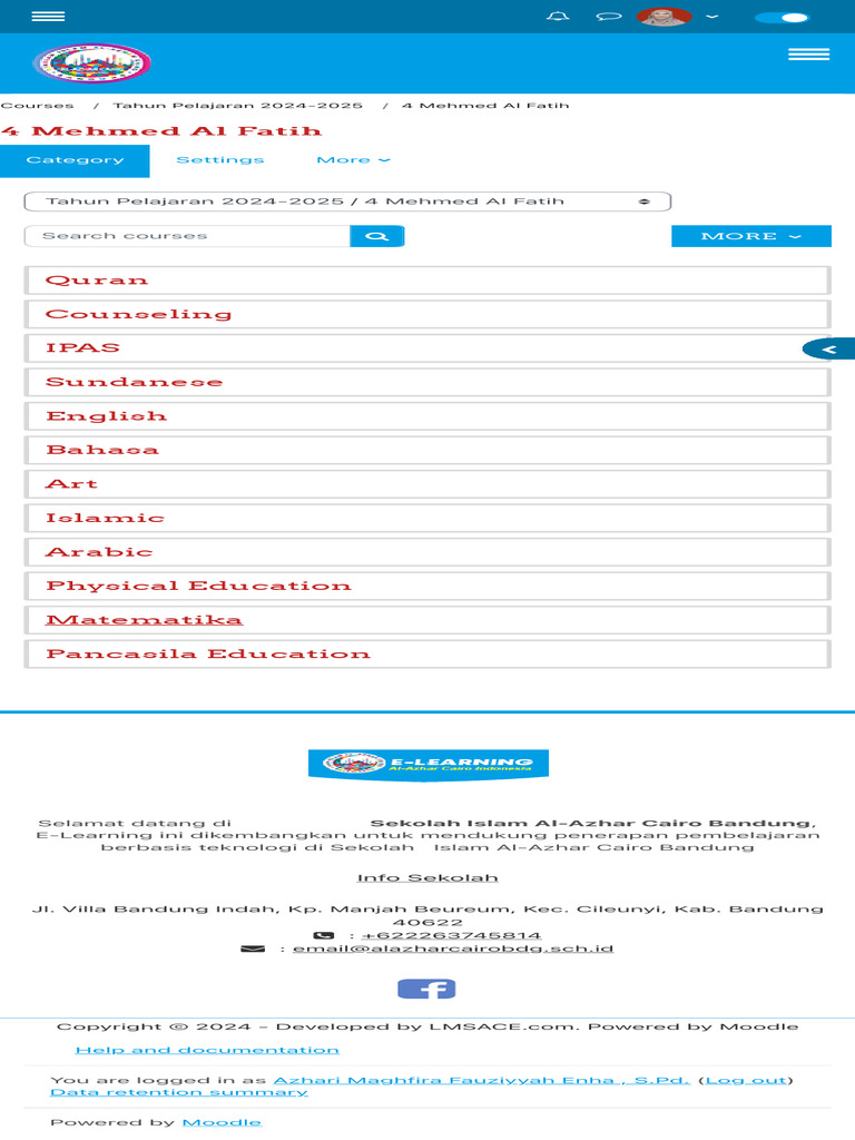 All courses Al-Azhar Cairo Bandung | PDF