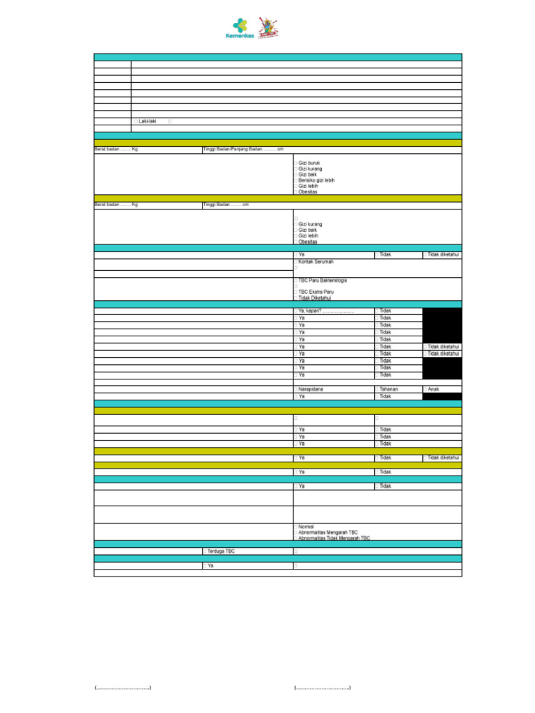 Formulir Skrining TBC Anak | PDF