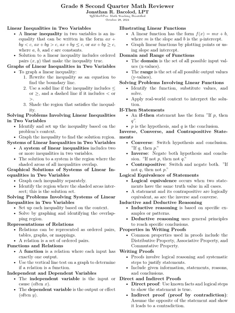 2nd Periodic Reviewer g8 | PDF | Function (Mathematics) | Mathematical Proof