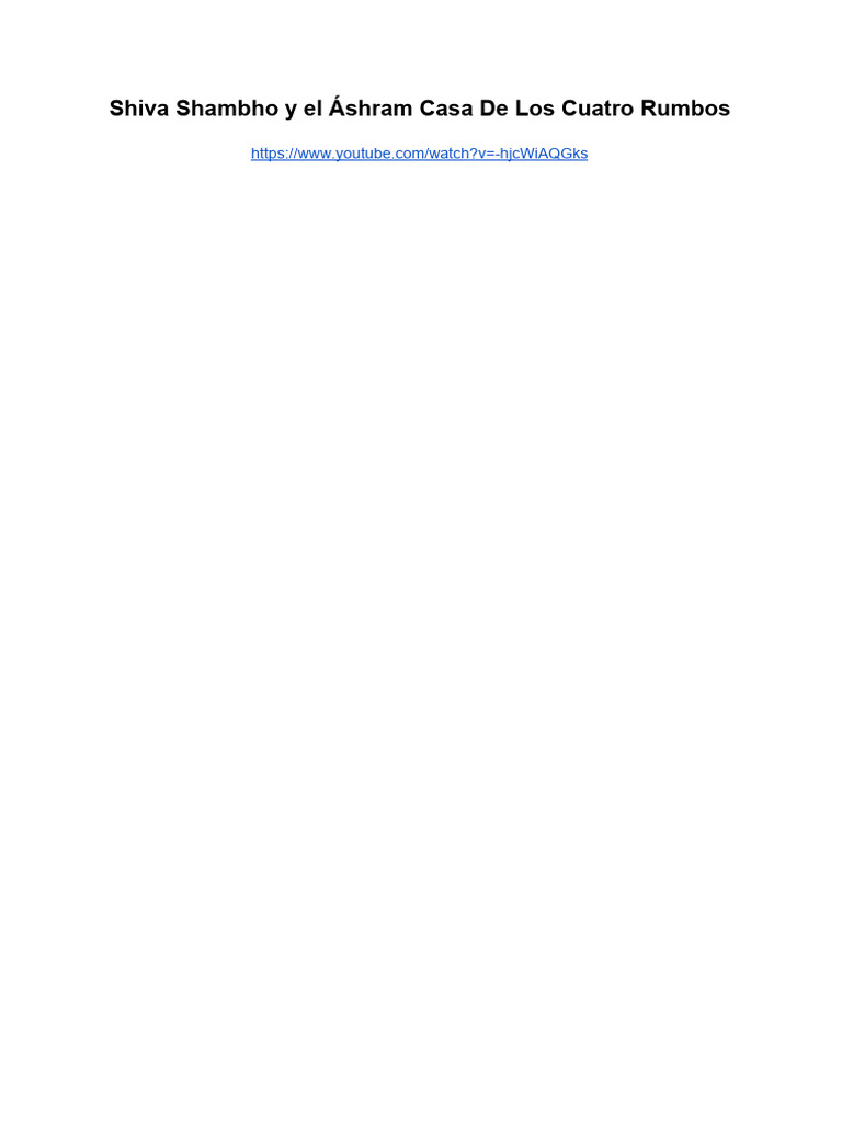 Shiva Shambho y El Áshram Casa de Los Cuatro Rumbos | PDF