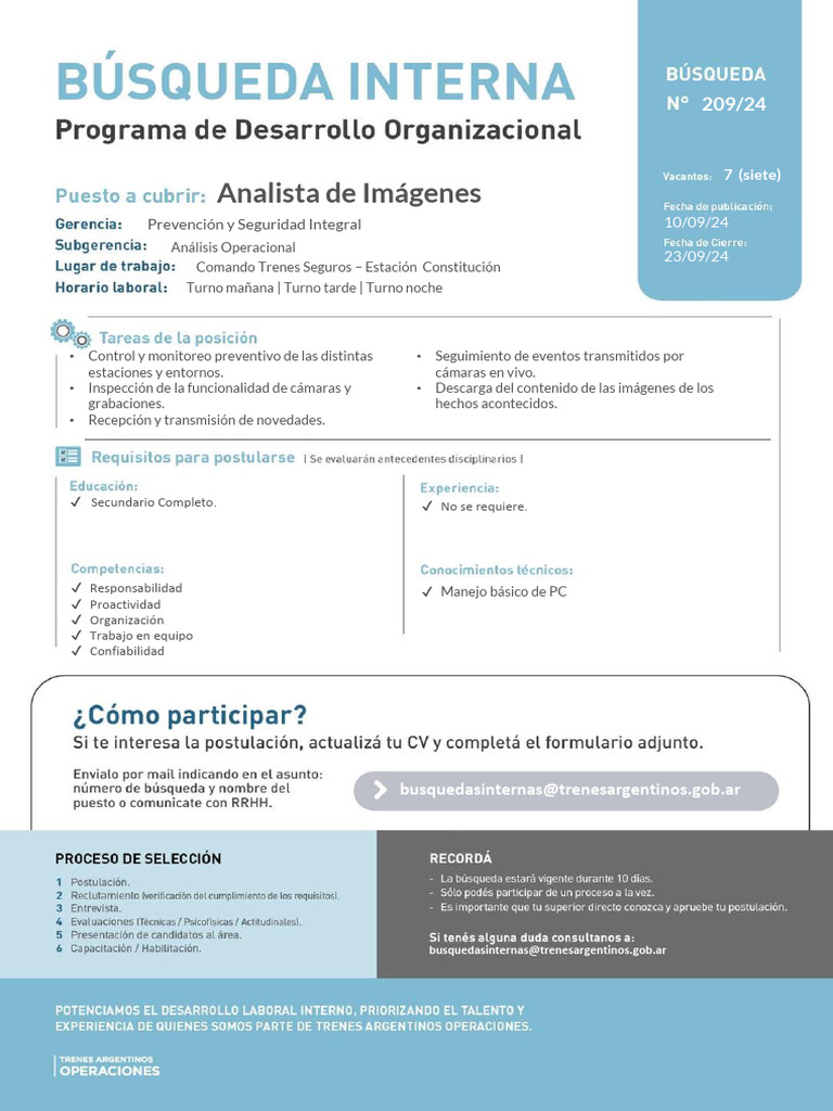 BI 209-24 Analista de Imagenes - GPYSI Central | PDF