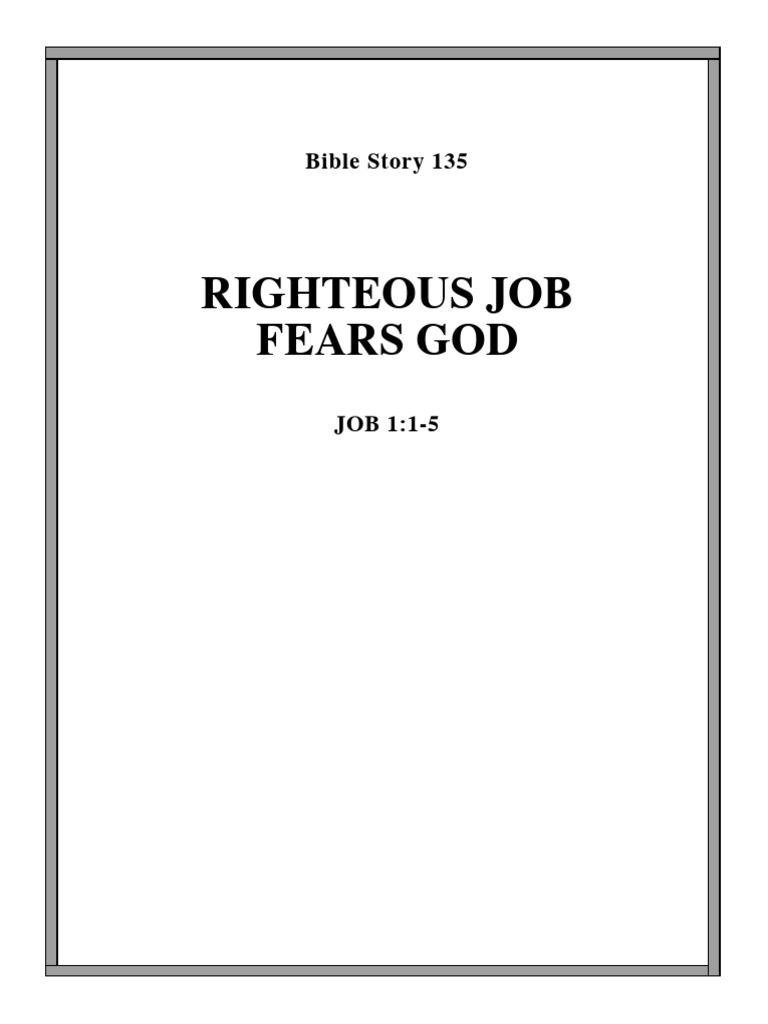135 Righteous Job Fears God | PDF | Book Of Job | Theology
