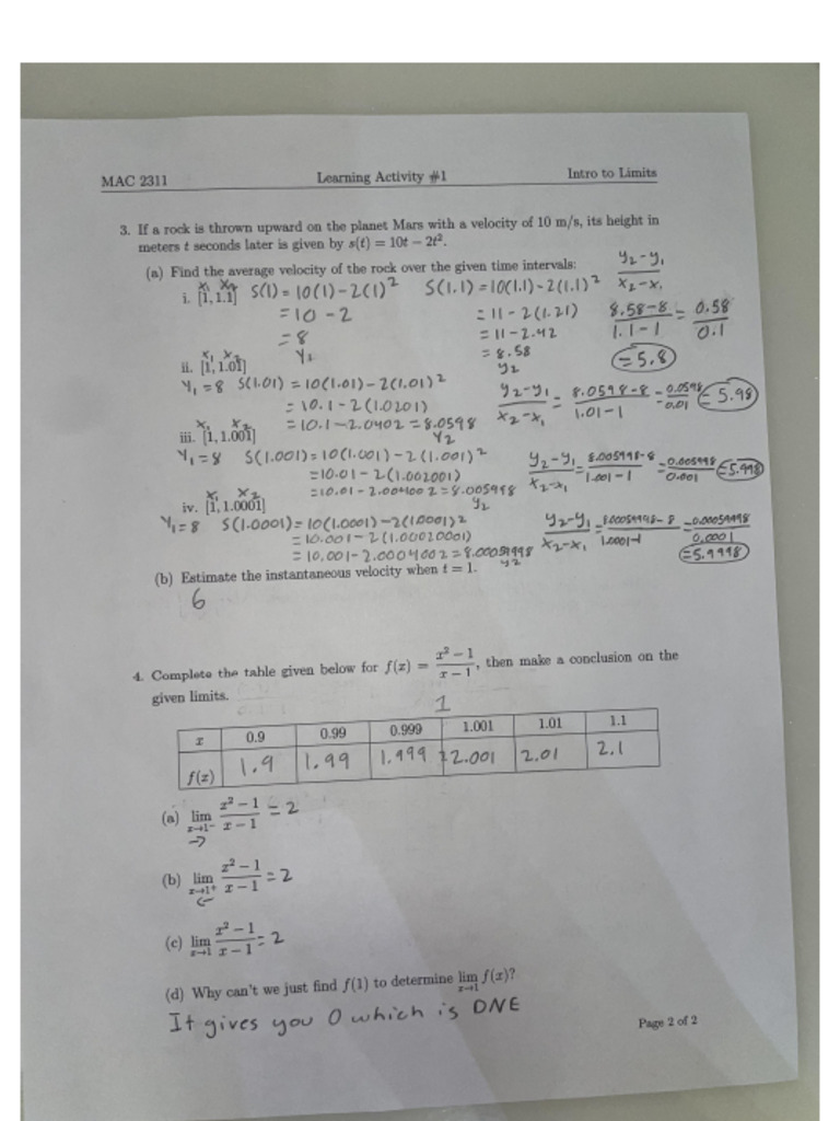 Calculus 1 Lesson 1 | PDF