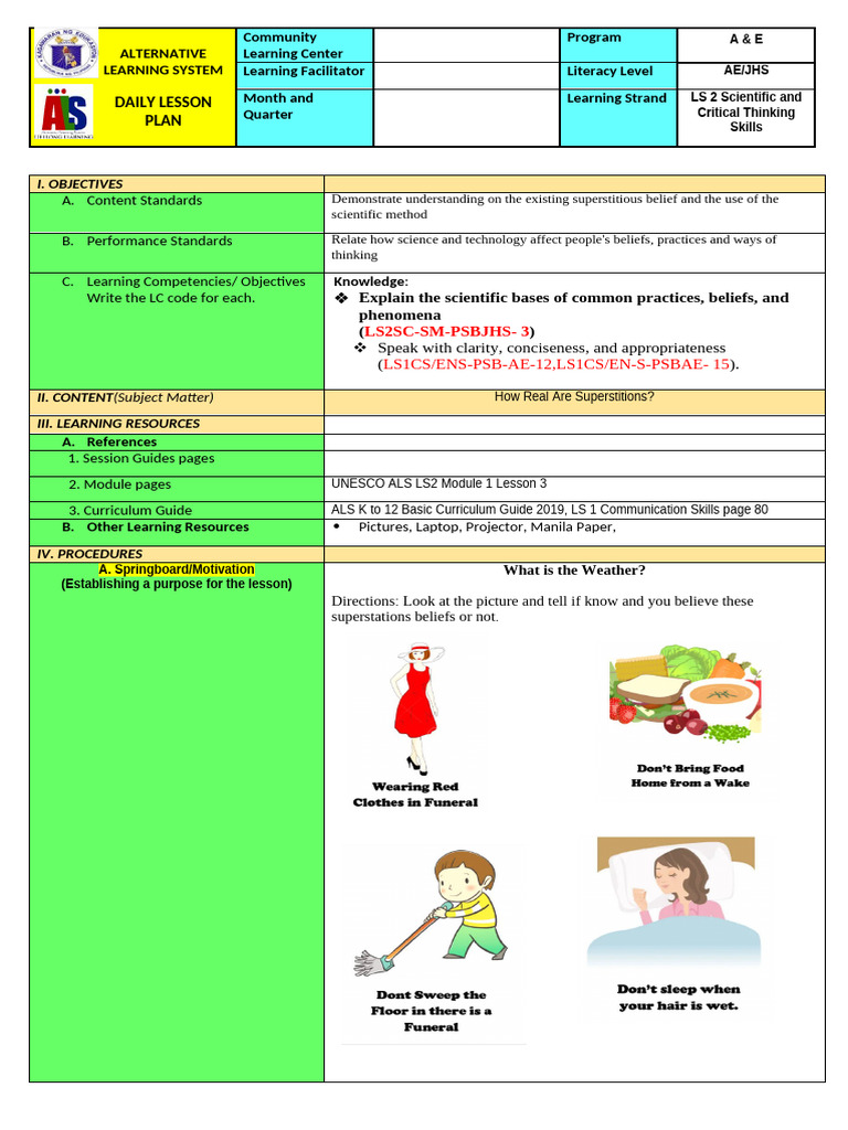 LS2 Science DLP-JHS (How Real Are Superstitions) | PDF | Moon | Eclipse