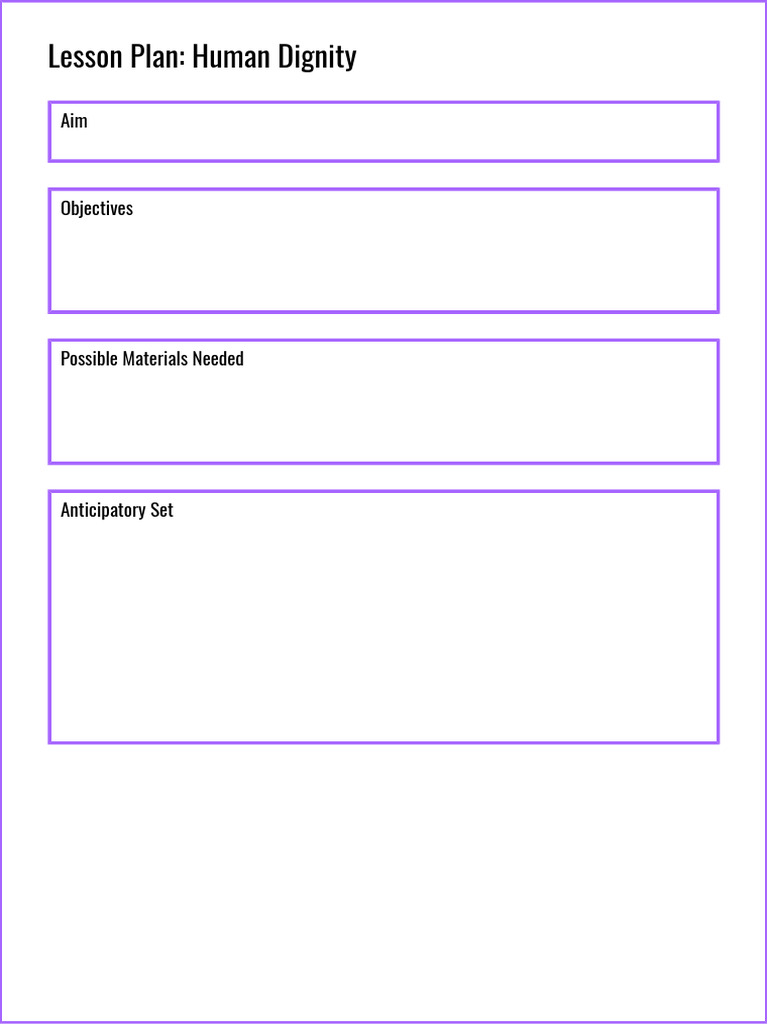 Human Dignity Lesson Plan | PDF | Dignity | Human Rights