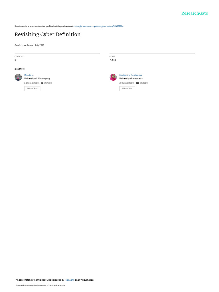 Revisiting_Cyber_Definition | PDF | Cyberspace | Computer Network