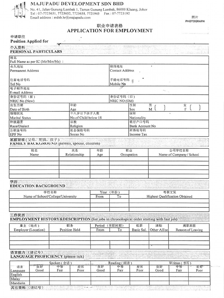 MDSB - Application Form | PDF