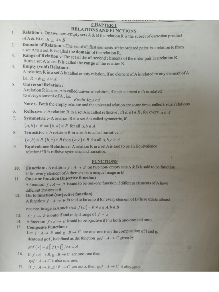 Short note of mathematics | PDF