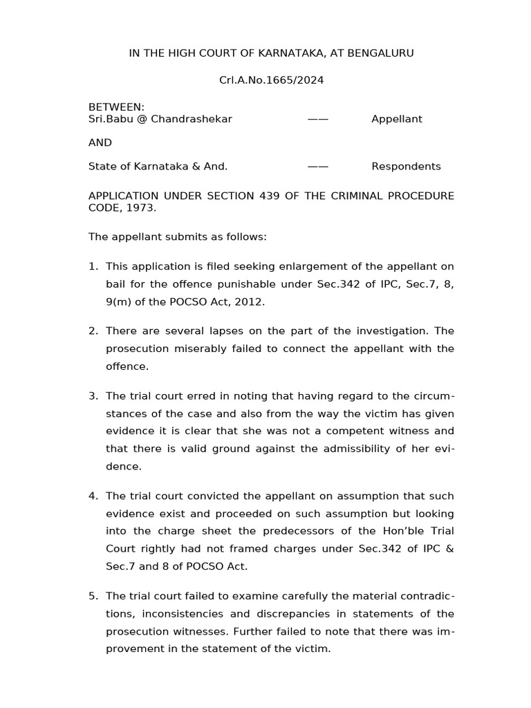 Bail Application | PDF | Prosecutor | Bail