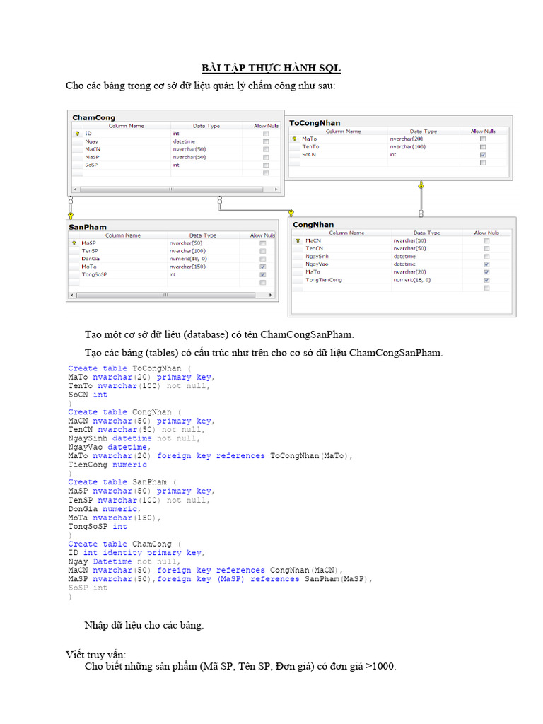 Chữa Bài Tập Thực Hành SQL - n03 | PDF