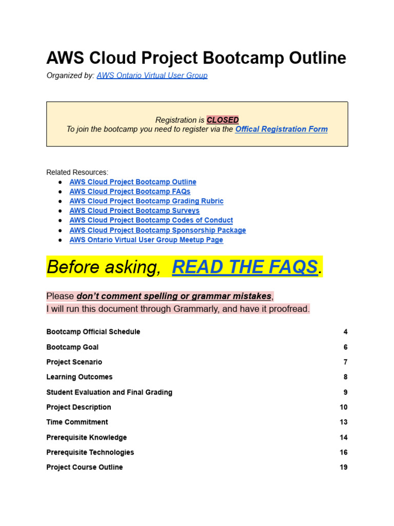 (External) FREE AWS Cloud Project Bootcamp - Outline | PDF | Databases | No Sql