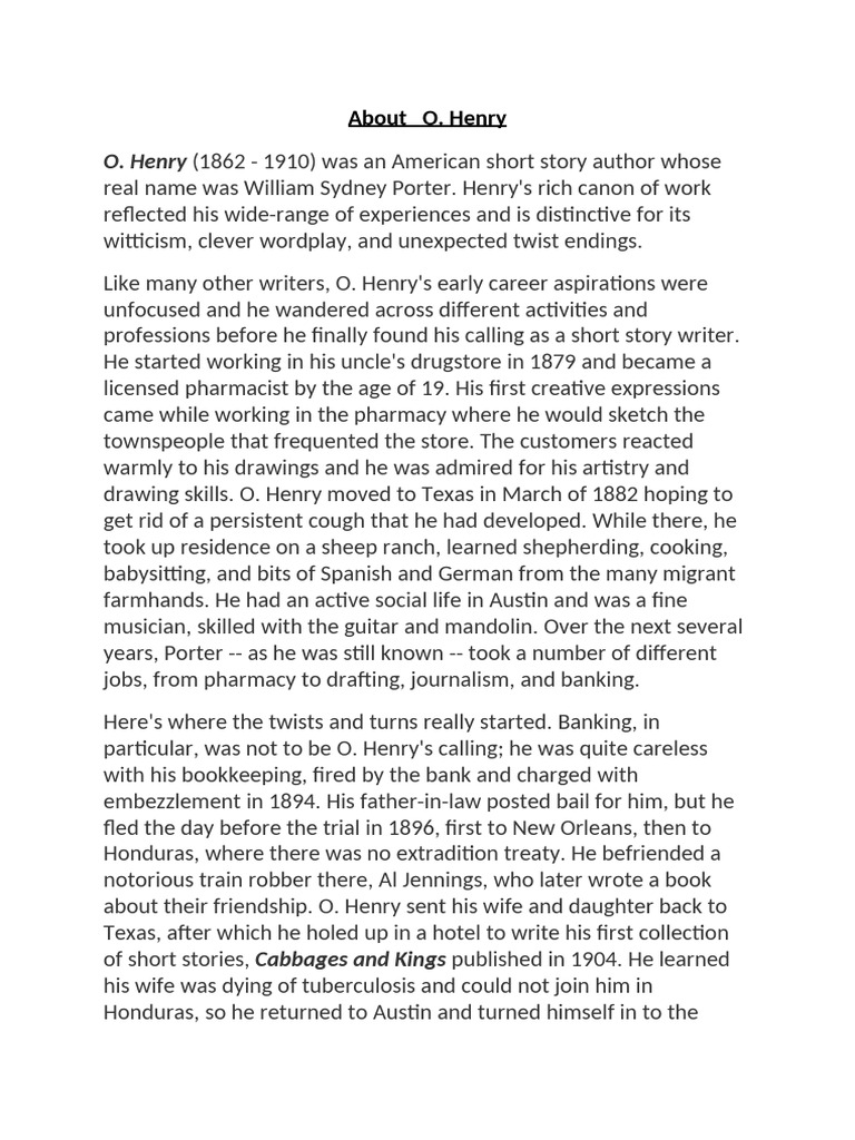 After 20 Years-Document For Students | PDF | O. Henry