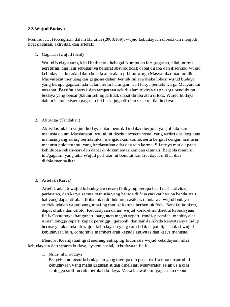 Wujud Budaya Psiko | PDF