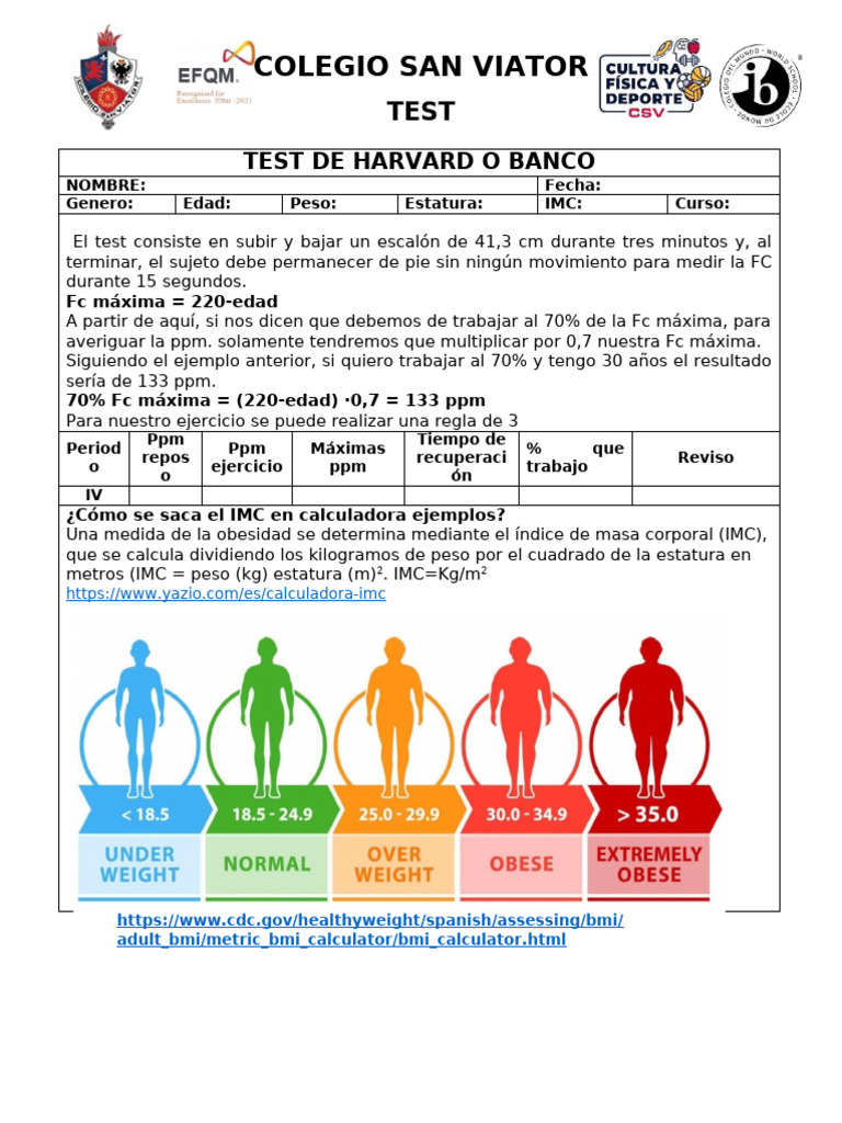 Test de Harvard o Banco | PDF | Salud y bienestar