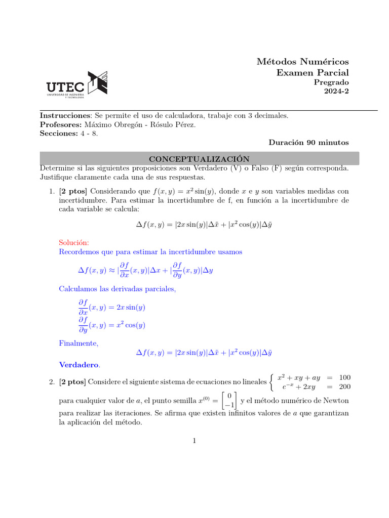Sol_EP_Teo4_8_MN_2024_2_V | PDF | Análisis numérico | Matriz (Matemáticas)