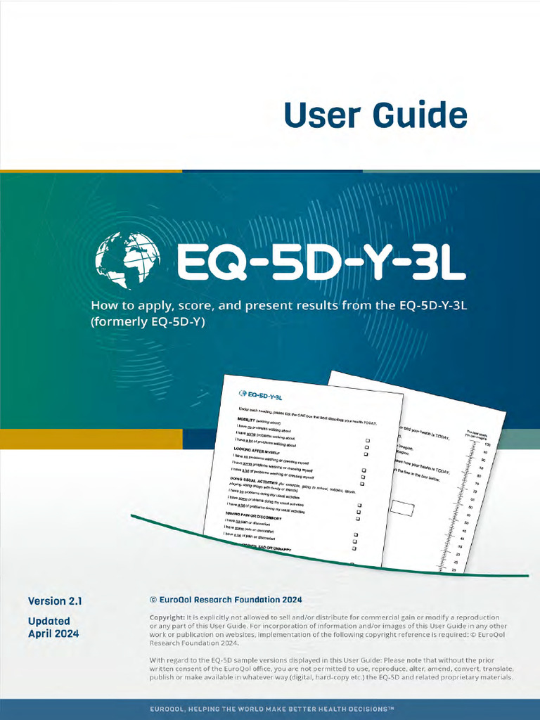Userguide EQ5D Y3L 0424 07 | PDF