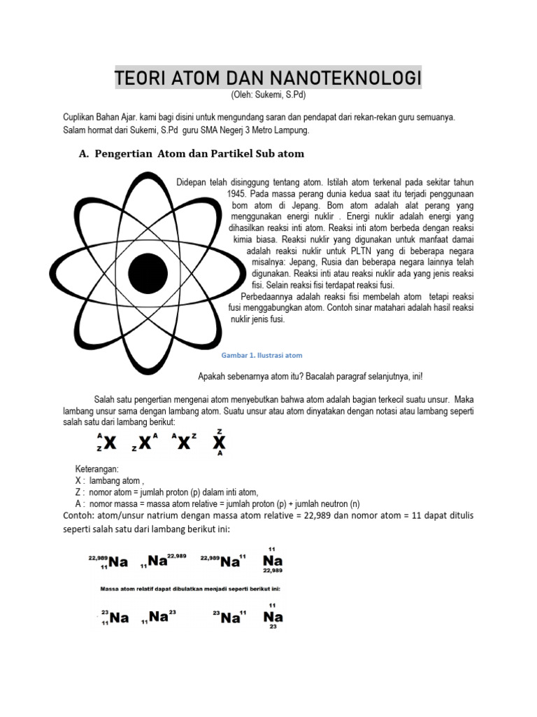 Teori Atom dan Partikel Subatom | PDF