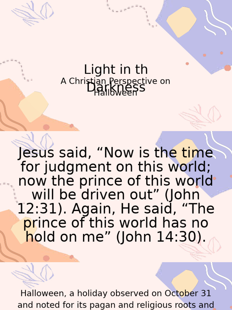 Unmasking Halloween | PDF | Halloween | Jesus