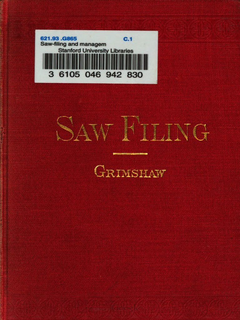 Saw Filing Grimshaw 1906 | PDF | Tools | Cutting Tools