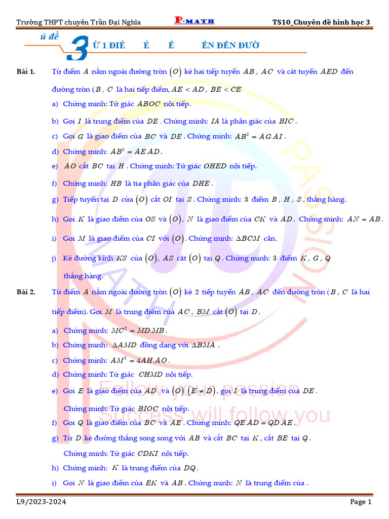 CD3 Tu 1 Diem Ke 2 Tiep Tuyen Den Duong Tron | PDF