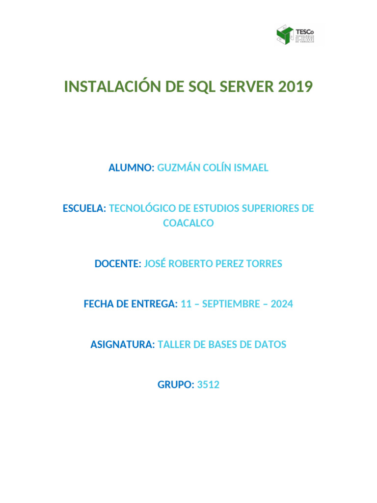Guía de Instalación SQL Server 2019 | PDF
