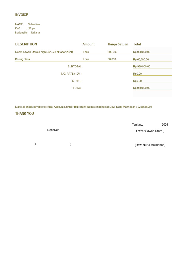 Invoice Sebastian | PDF