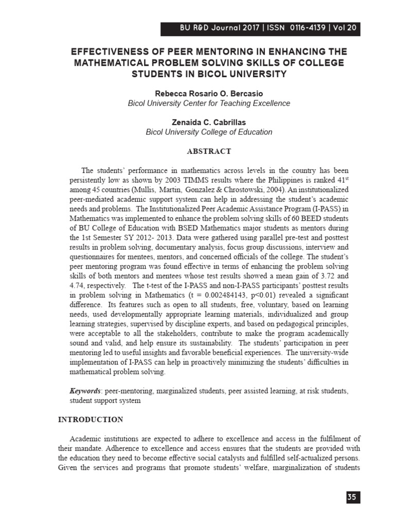 3 Bercasio Cabrillas - 35-55 | PDF | Education Theory