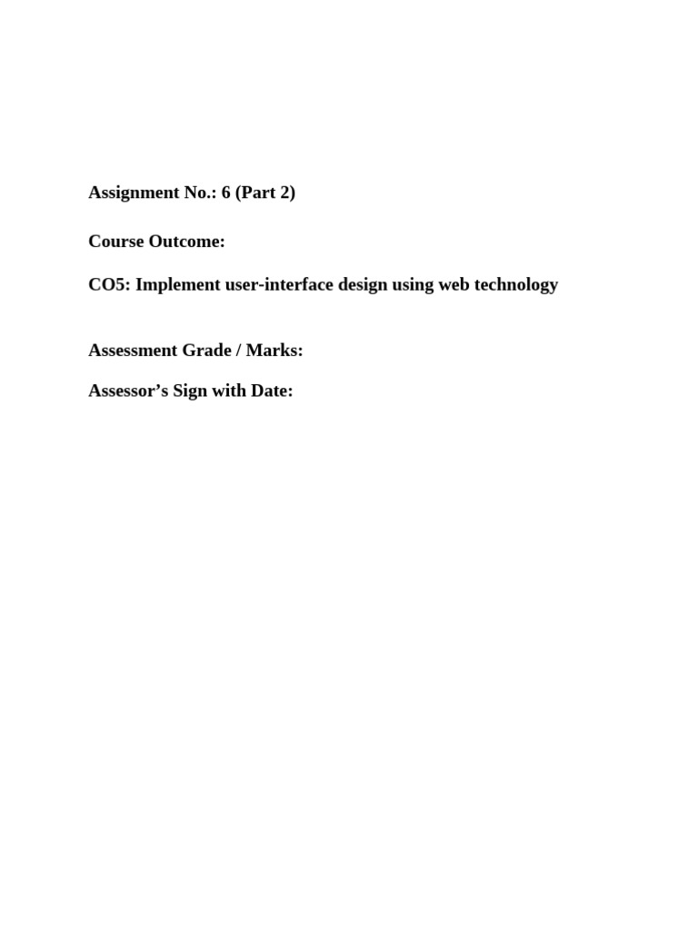 Assignment No 6-Part 2-Write Up | PDF | Career & Growth | Technology & Engineering