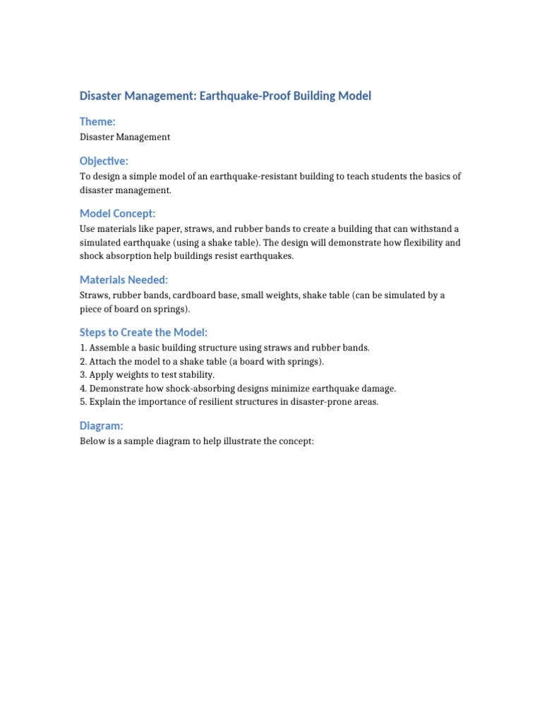 Earthquake Proof Building Model | PDF | Teaching Methods & Materials | Art