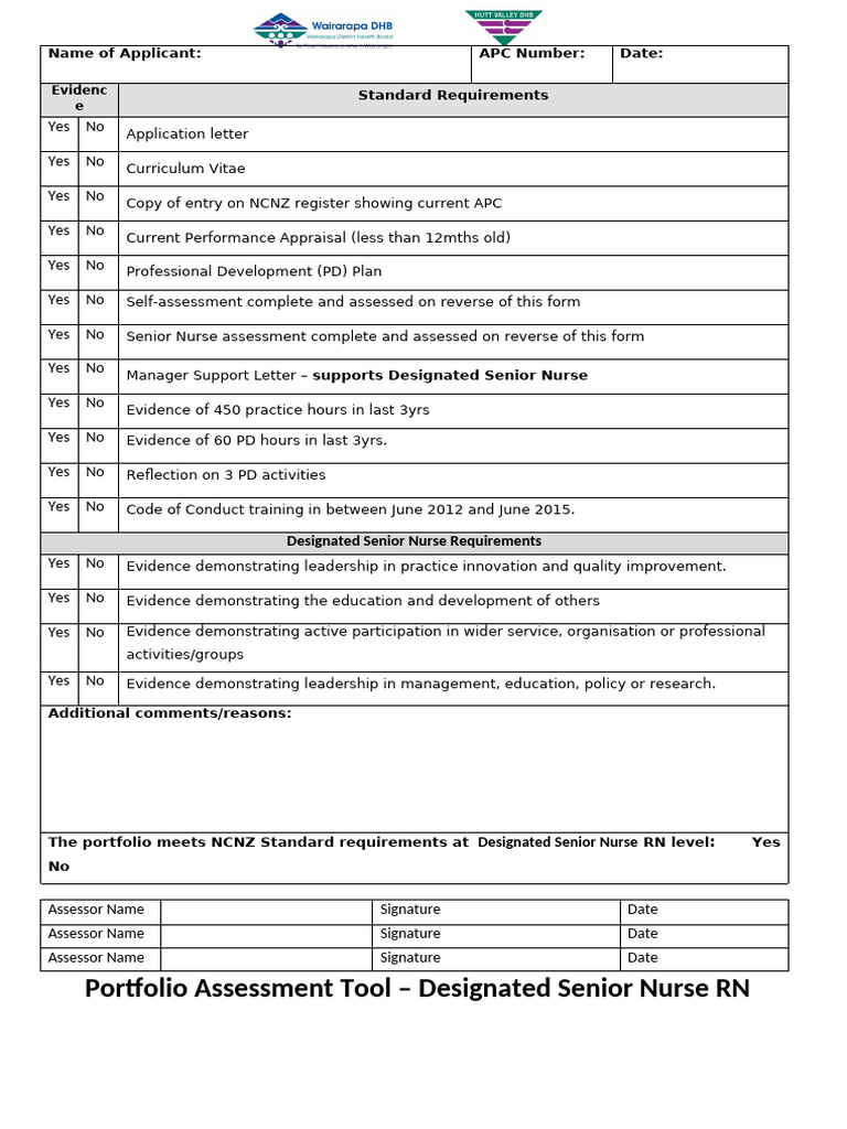 RN Portfolio Assessment Tool | PDF | Nursing | Health Care