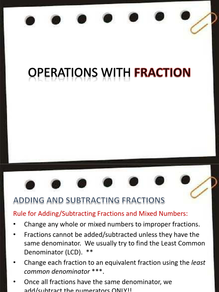 Fractions | PDF | Multiplication | Algebra