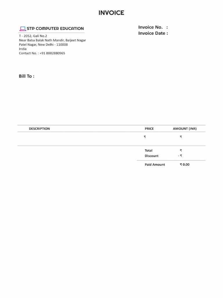 Advance Excel Invoice | PDF