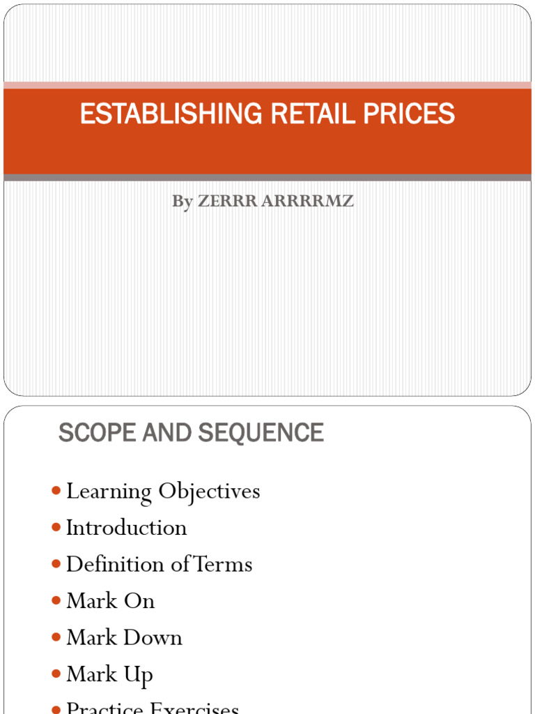 Establishing Retail Prices 23 | PDF | Expense | Business