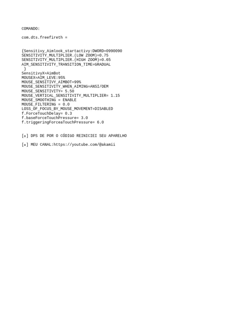 Sensi Free Fire Set Edit? | PDF