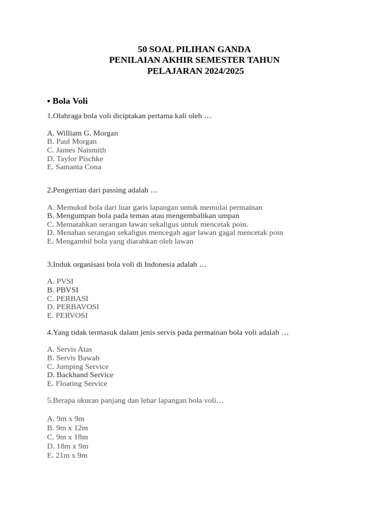 50 Soal Pilihan Ganda | PDF