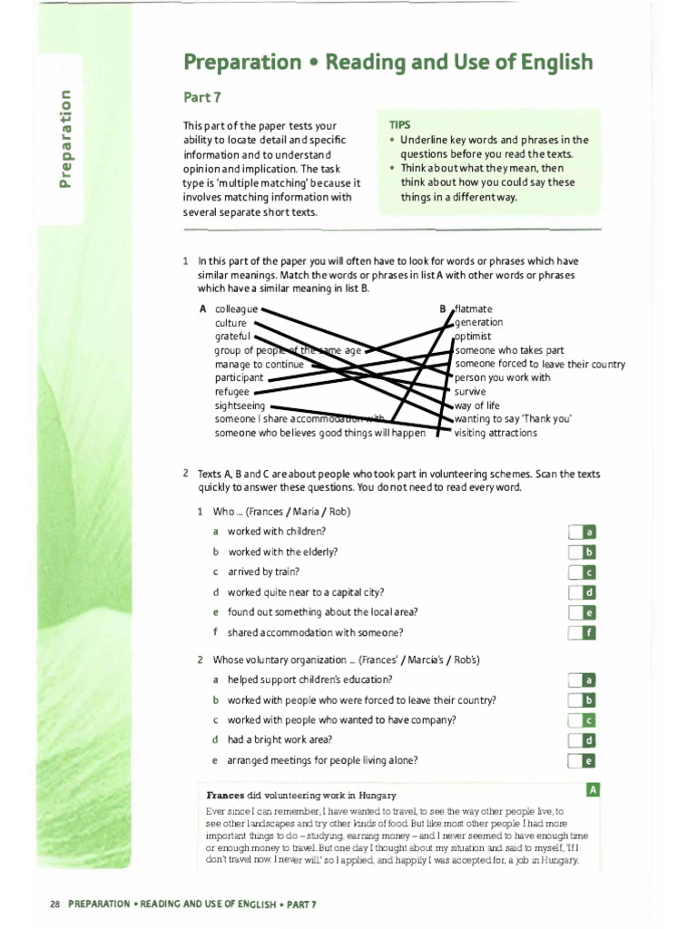 Reading Part 7 | PDF