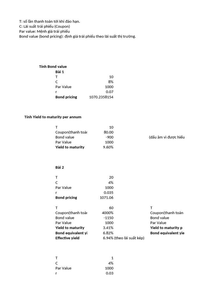 Bond Value | PDF | Yield (Finance) | Bonds (Finance)