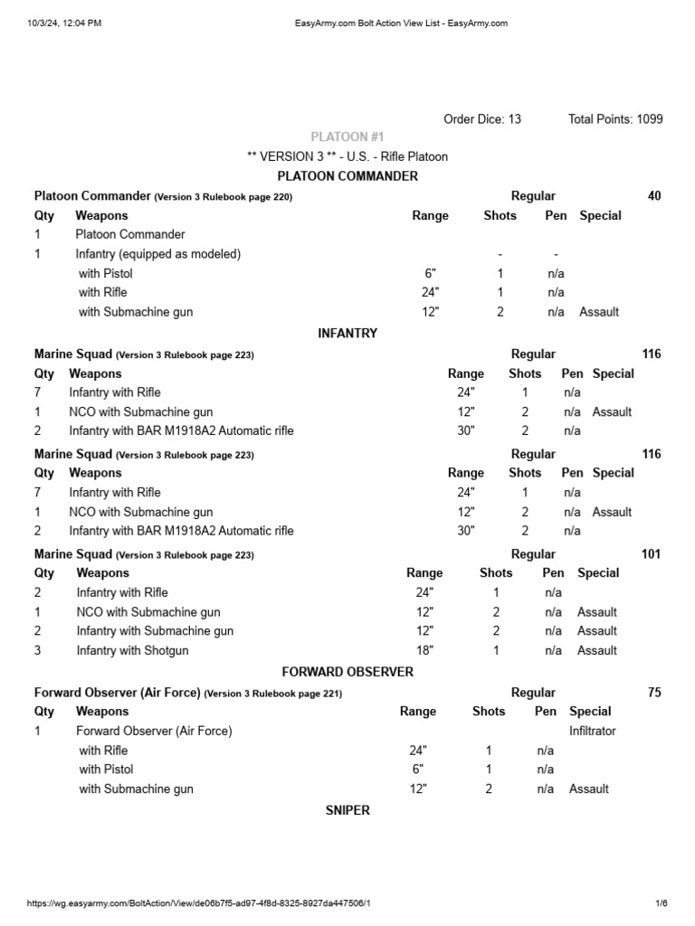 Marine List 1 | PDF | Sniper | Platoon