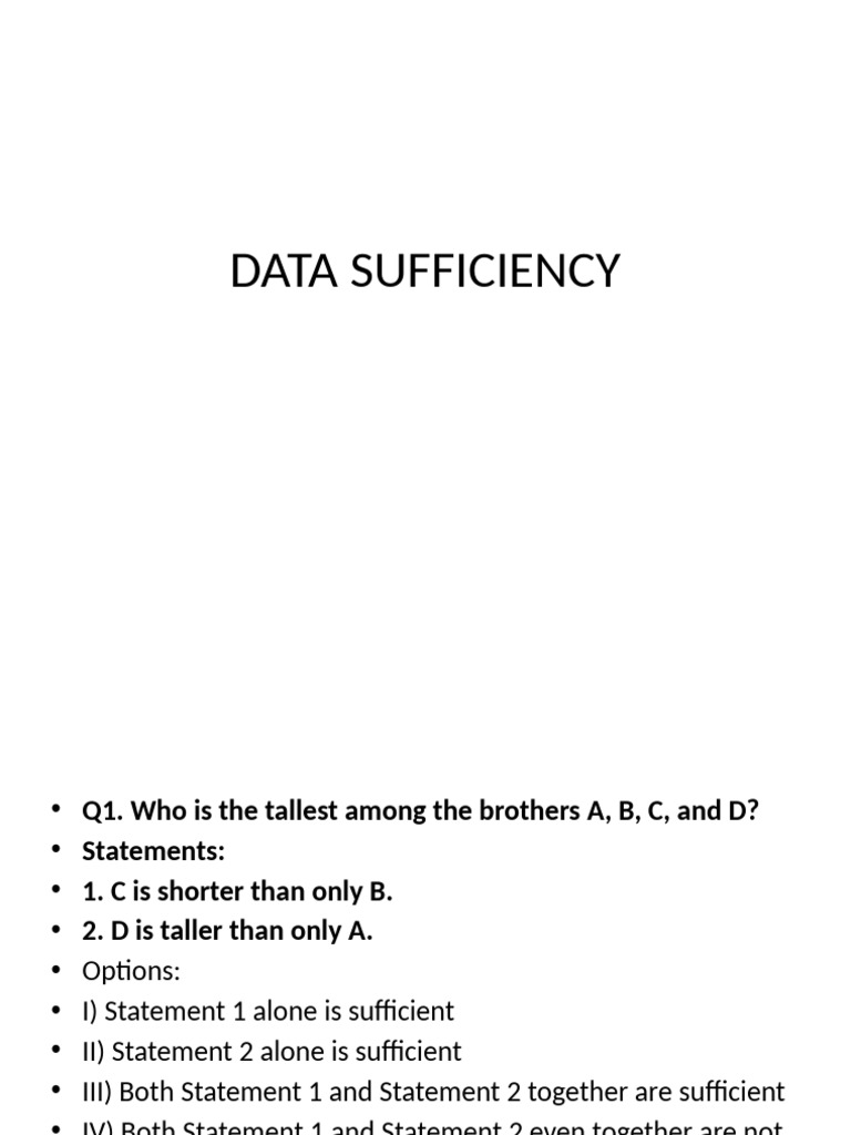 Data Sufficiency | PDF