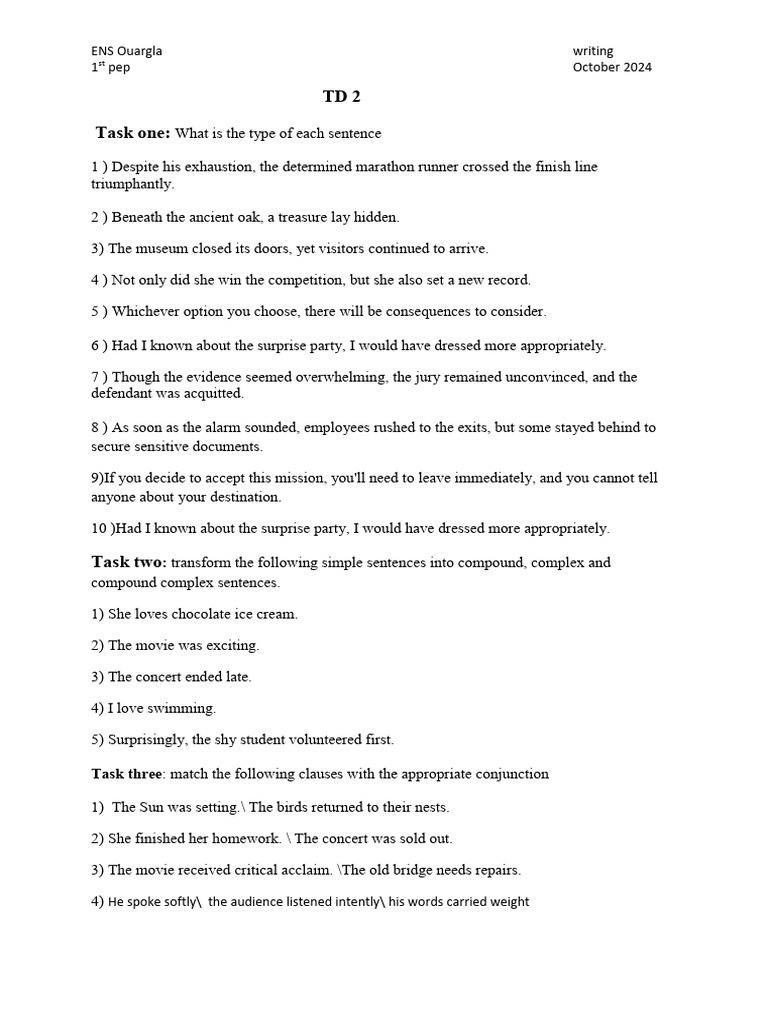 TD 2 writing | PDF