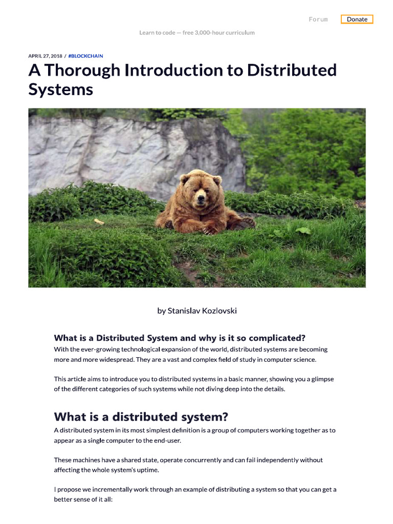 A Thorough Introduction To Distributed Systems | PDF