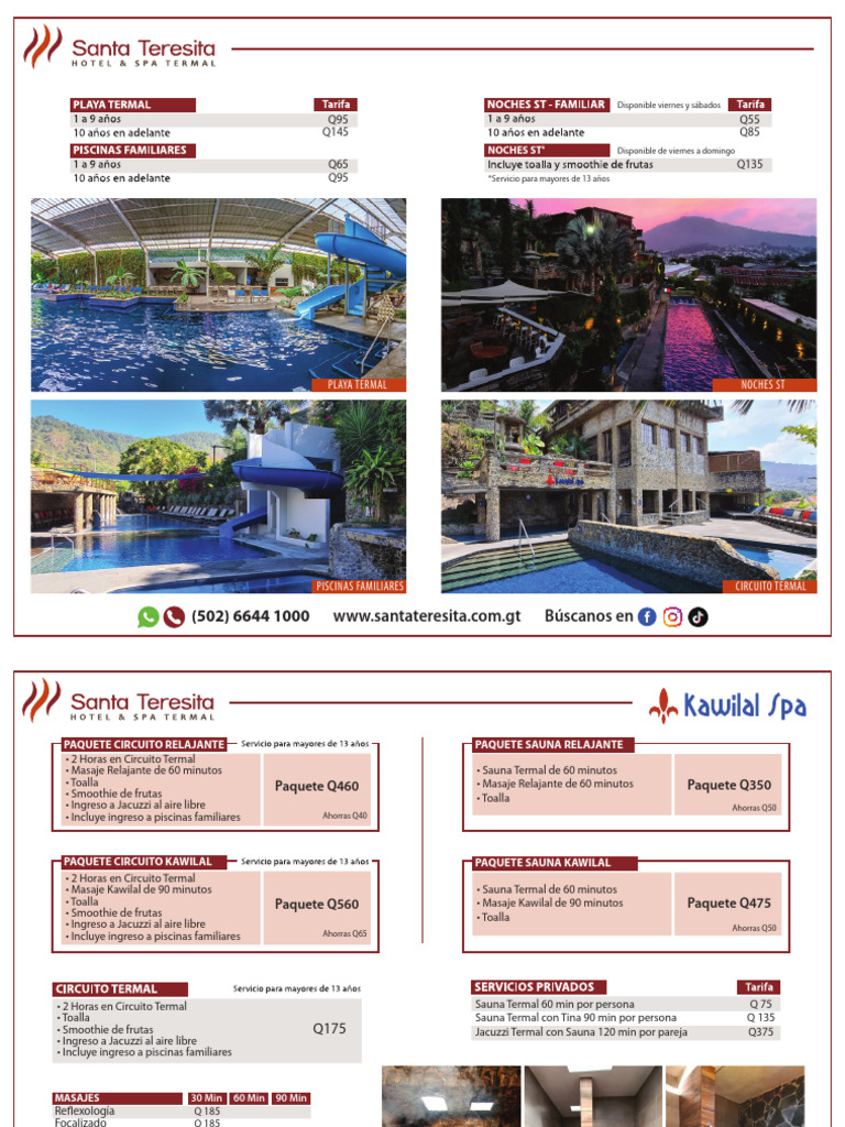 Tarifario 2024 | PDF | Actividades de ocio