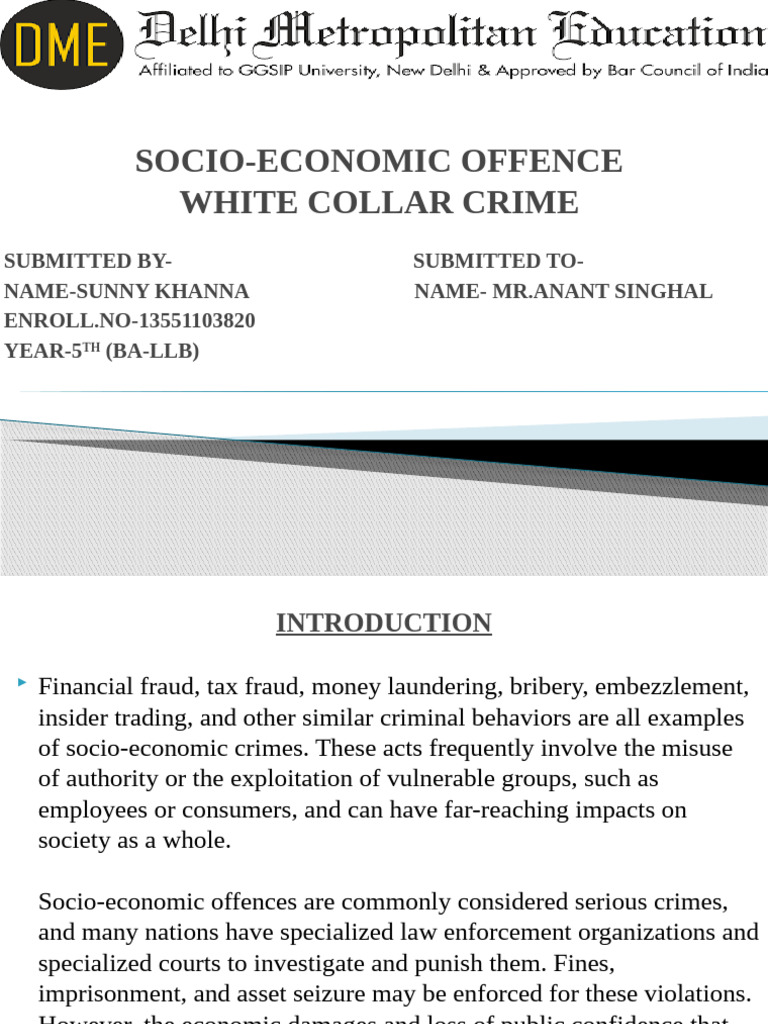 Socio Economis Ppt | PDF | Crimes | Crime & Violence