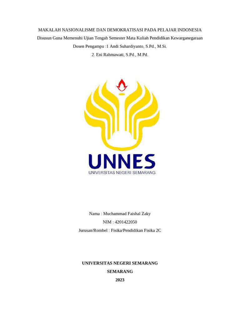 Uts PPKN Makalah Nasionalisme Dan Demokratisasi | PDF