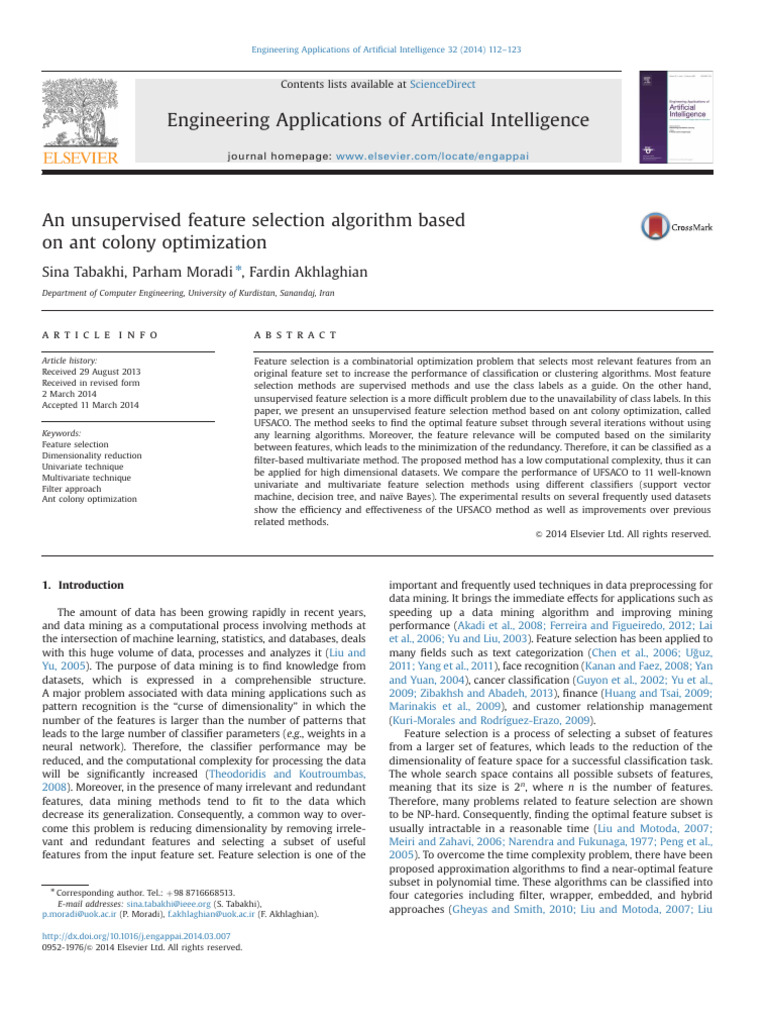 An Unsupervised Feature Selection Algori | PDF | Machine Learning | Applied Mathematics